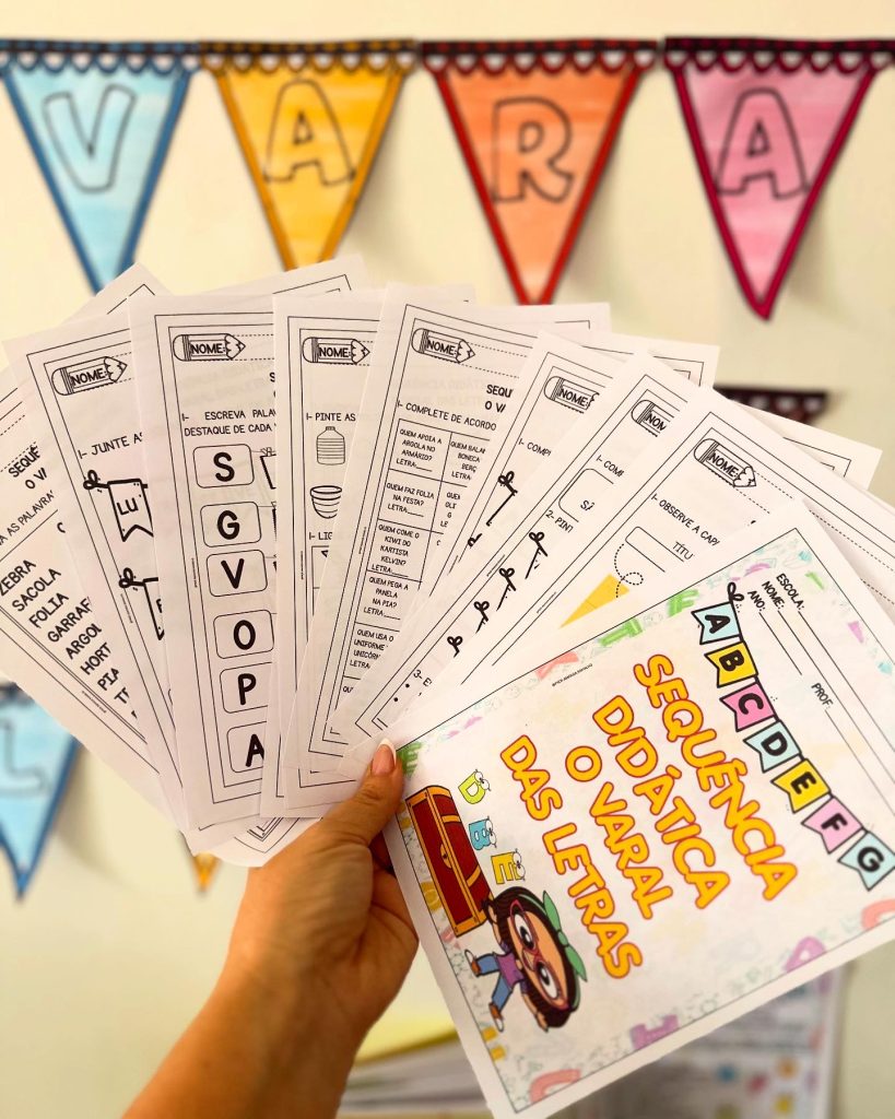 Sequência didática + recursos: O varal das letras – Prof Amanda ramalho